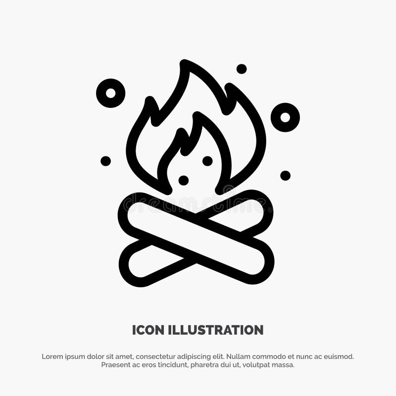 Camp, Camping, Fire, Hot, Nature Line Icon Vector Stock Vector ...