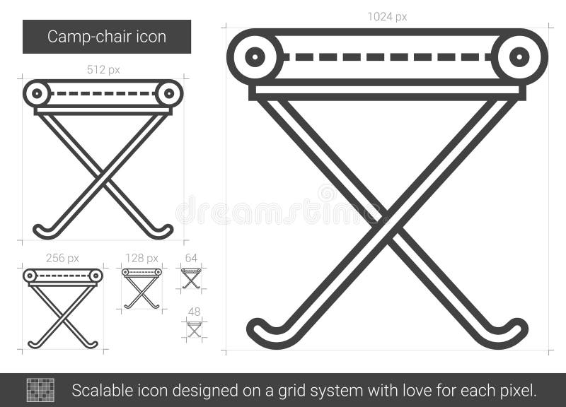 Camp-chair line icon. stock vector. Illustration of picnic - 100293444