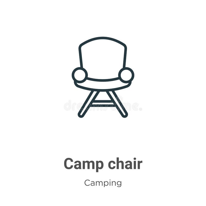 Camp Chair Outline Vector Icon. Thin Line Black Camp Chair Icon, Flat ...