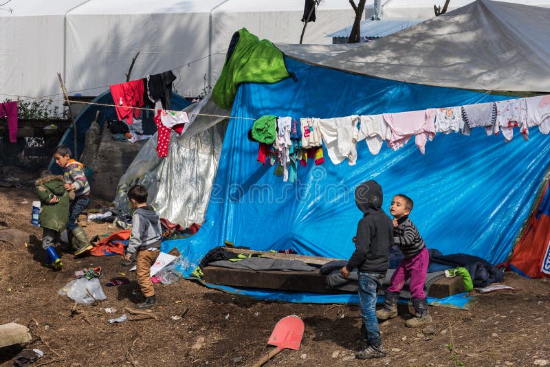 Camp De Réfugié En Grèce Photo Stock éditorial Image Du Humains 71920688