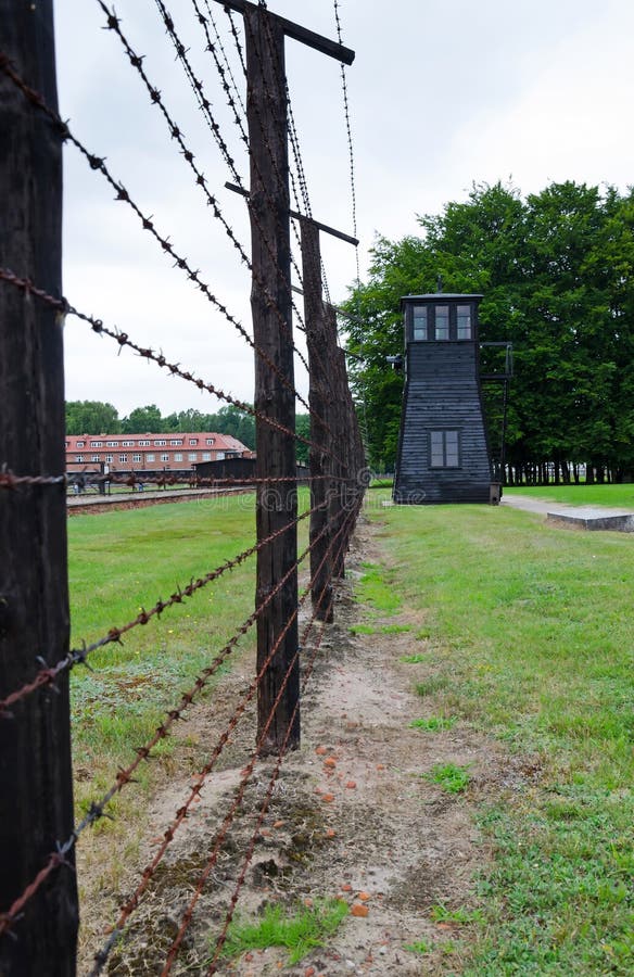 Camp Fence and Guard Tower in Stutthof- Present Time Editorial Stock ...