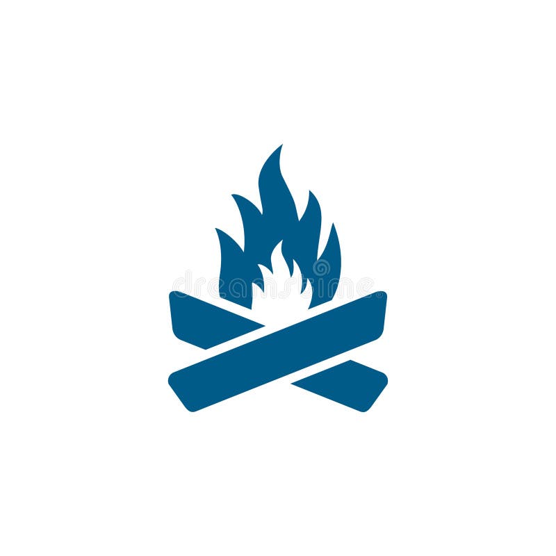 Camp Fire Blue Icon on White Background. Blue Flat Style Vector ... Camp Fire Blue Icon on White Background. Blue Flat Style Vector ...