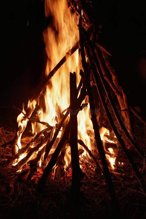 Camp Fire Flames stock image. Image of outdoor, bonfire - 143530591