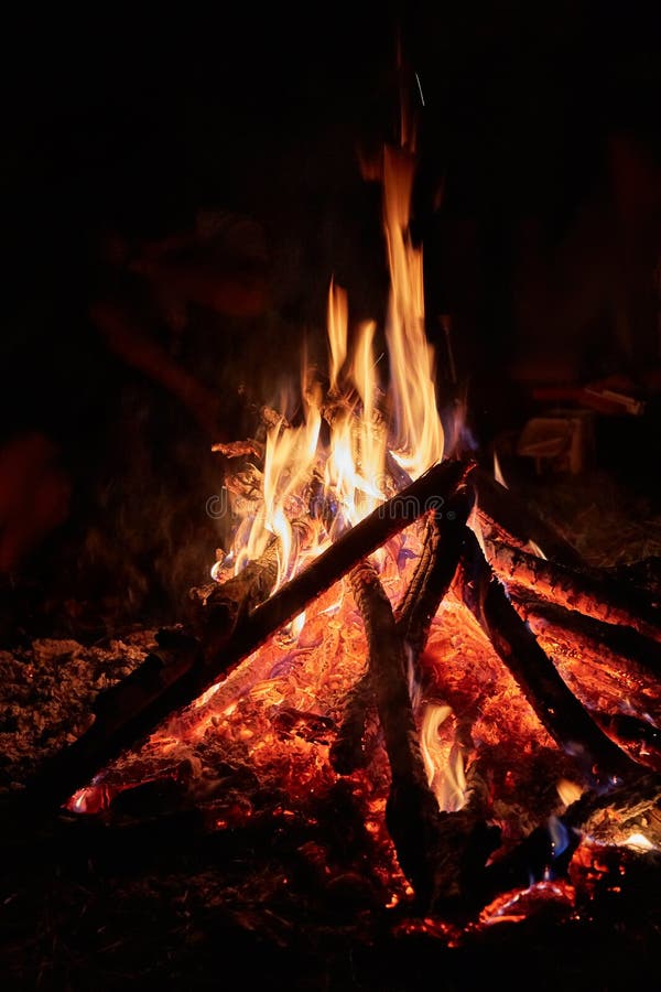 Camp Fire Flames stock photo. Image of cozy, burn, barbecue - 182390126