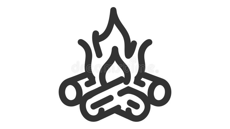 Camp Fire Icon. Bonfire Burning on Firewood Sign Stock Vector ...