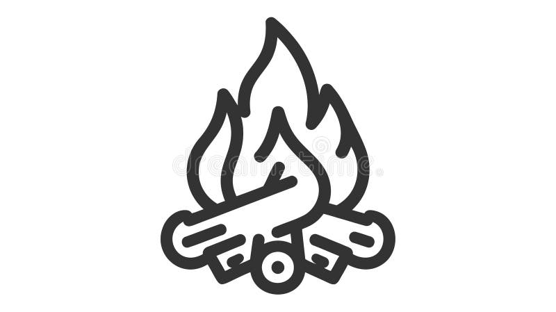 Camp Fire Icon. Bonfire Burning on Firewood Sign Stock Vector ...