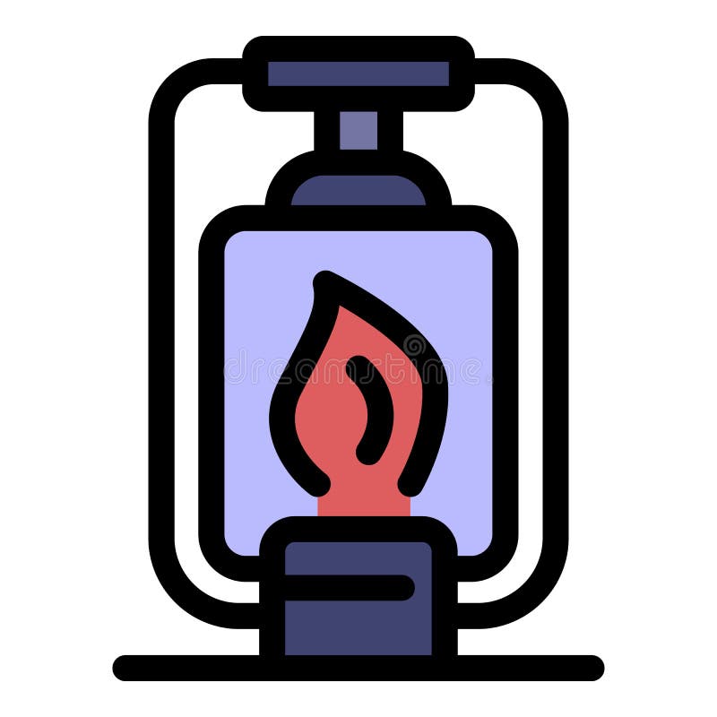 Camp Fire Lamp Icon Color Outline Vector Stock Vector - Illustration of ...