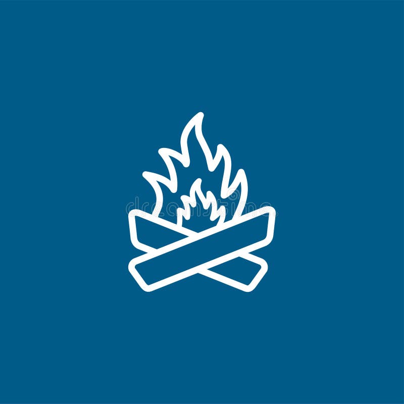 Camp Fire Blue Icon On White Background. Blue Flat Style Vector ...