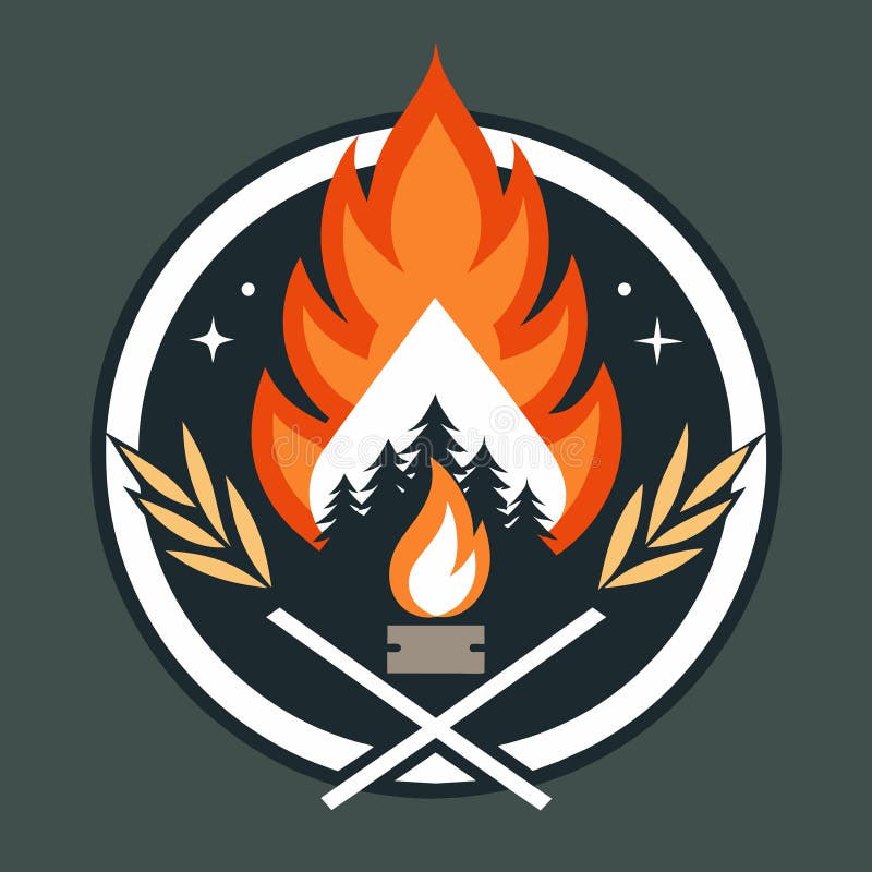 Camp Fire Logo Icon Vector Design Ignite Your Brand Identity Stock ...