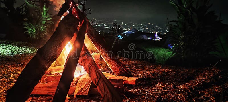 Camp fire stock photo. Image of darkness, performance - 263766146