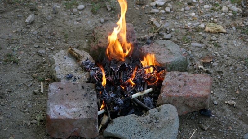 Camp Fire. stock photo. Image of memo, close, object - 197134000