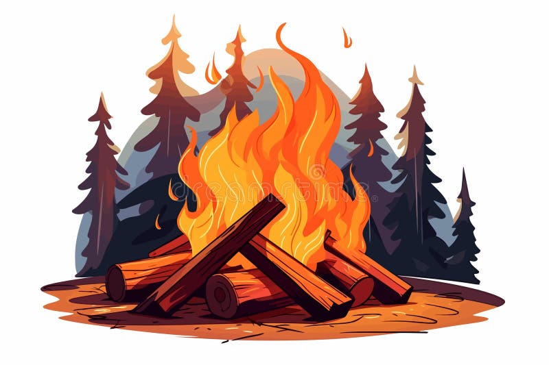 Camp Fire Vector Flat Minimalistic Isolated Illustration Stock Vector ...