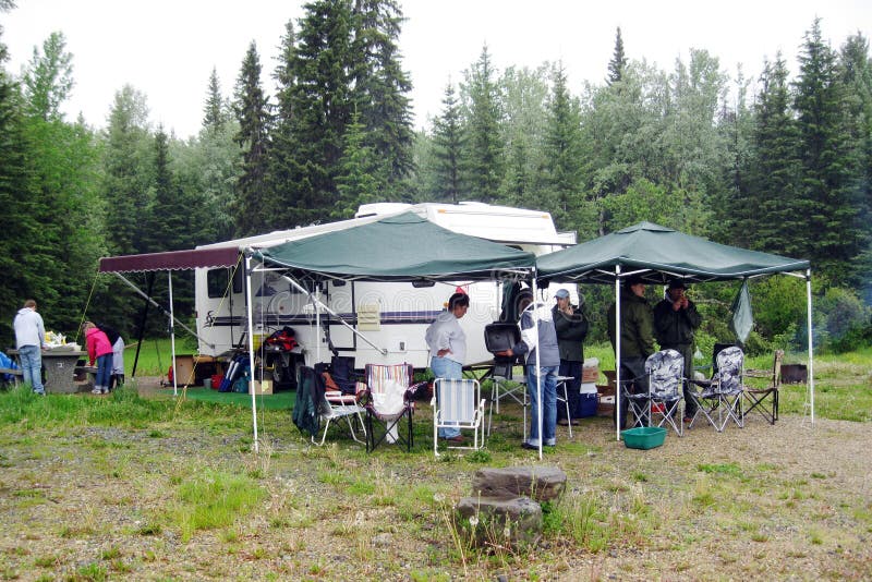 The Camp at the Fishing Spot Editorial Image - Image of camping ...