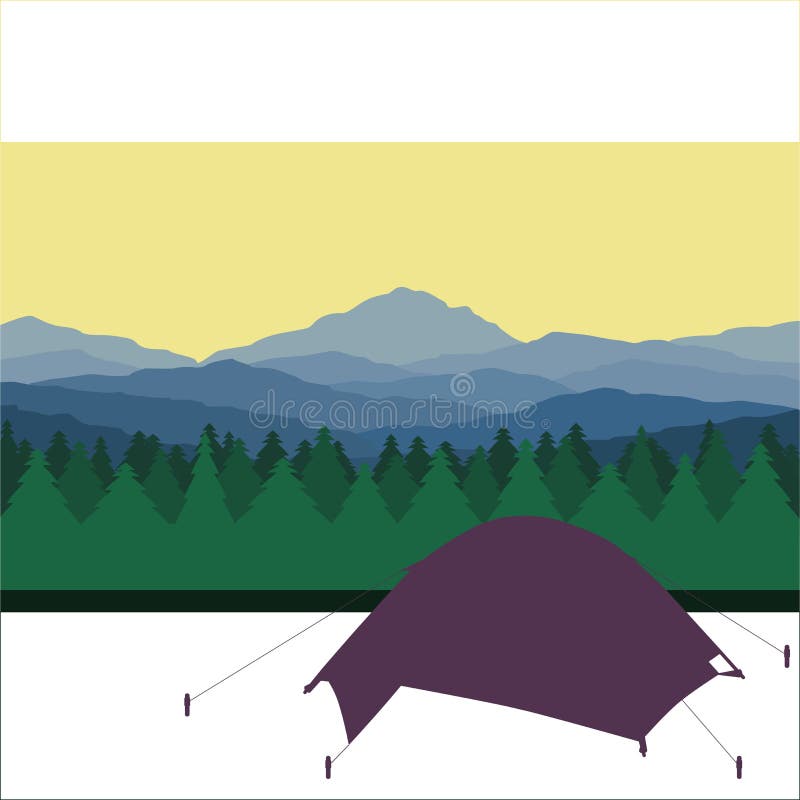 Camp in forest stock illustration. Illustration of mountain - 60064798