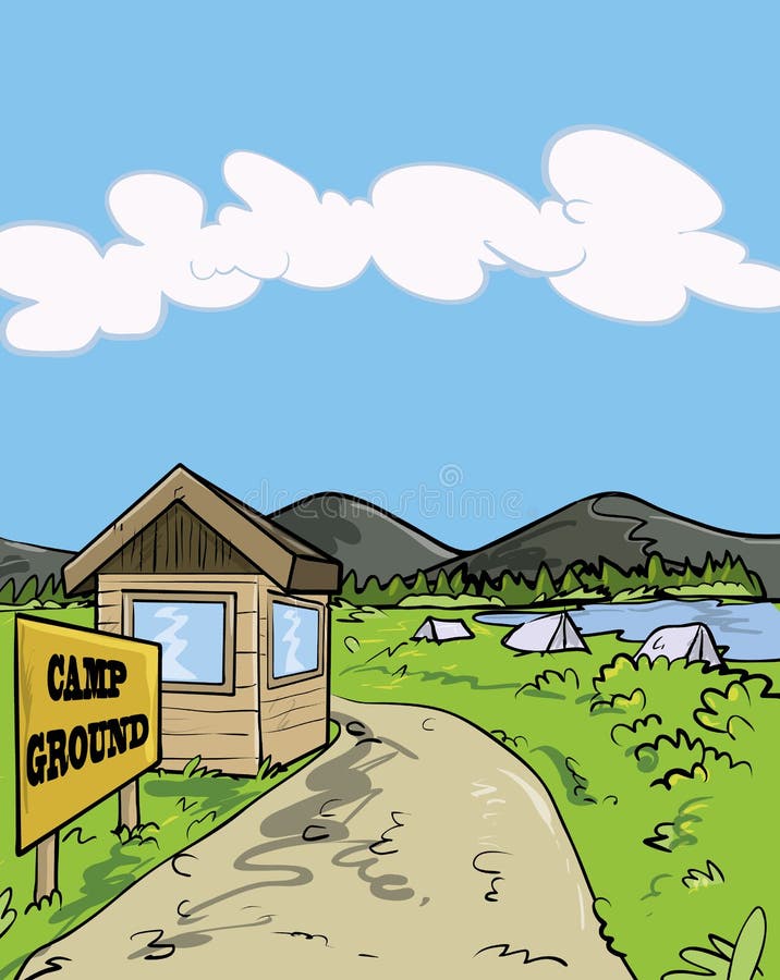 Camp Ground Cartoon Illustration Stock Vector - Illustration of ...