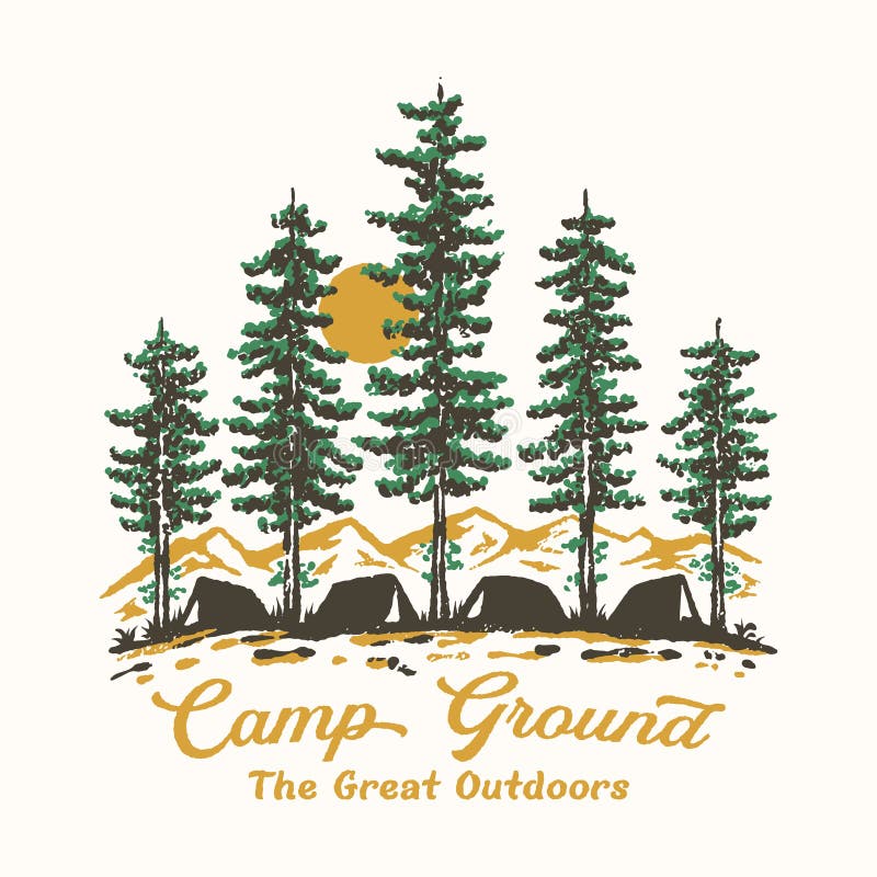 Camp Ground Illustration Outdoors Stock Vector - Illustration of layout ...