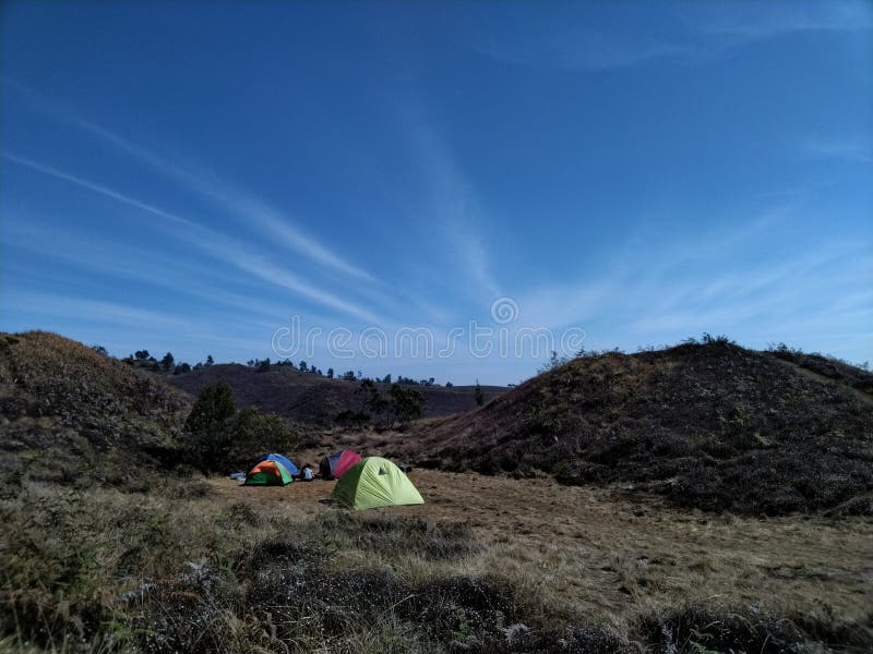 Camp on the hill stock photo. Image of prairie, hill - 220730710