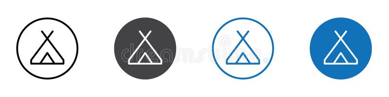 Camp Icon Flat Editable Icon Mark Set Stock Vector - Illustration of ...