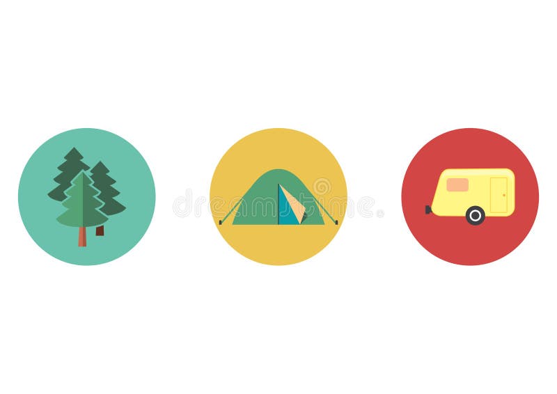 Camp Icons. Vector Illustration Decorative Design Stock Vector ...