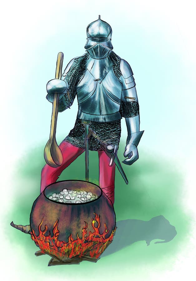 Knight on fire stock illustration. Illustration of christianity - 96835292
