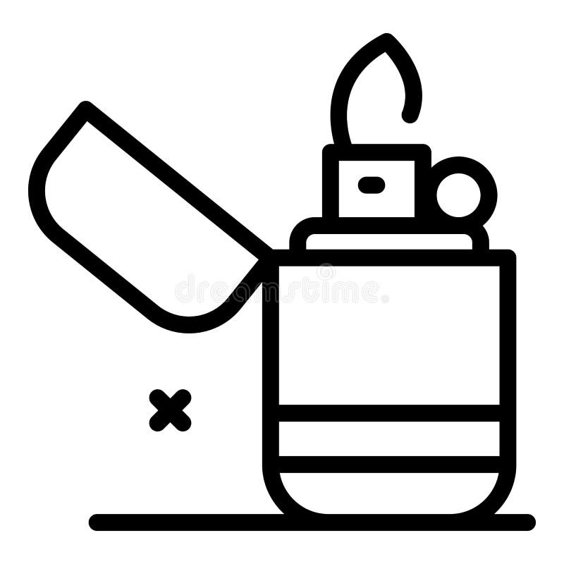 Lighter Icon, Outline Style Stock Vector - Illustration of object, fuel ...
