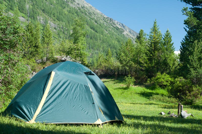 Camping stock photo. Image of dome, relaxation, trees - 12688702