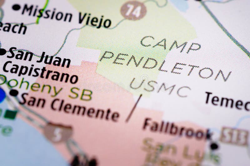 Camp Pendleton USMC, CA US USA Map Pin Close-Up Travel Destination ...