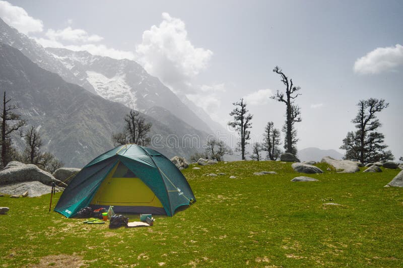 Camp Site stock photo. Image of site, trek, indrahaarpass - 123633126