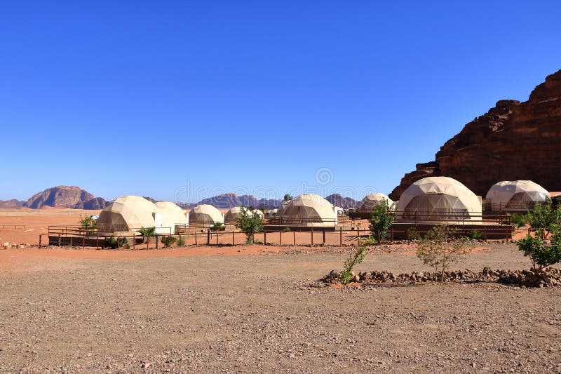 Camp Site Tents at Wadi Rum Desert, Jordan Editorial Stock Image ...