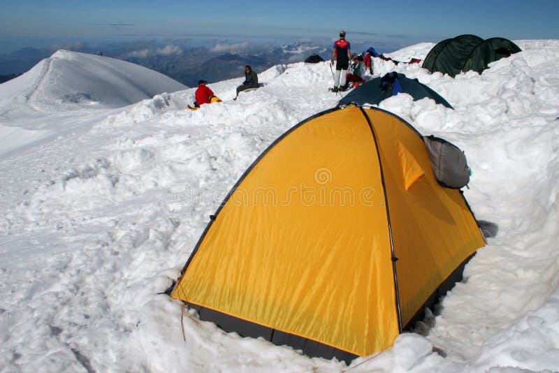 Snow and Mountains at Elevation Stock Image - Image of alpine, clouds ...