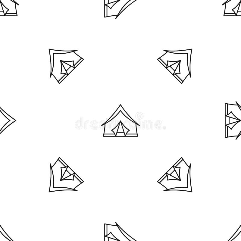Camp Tent Pattern Seamless Vector Stock Vector - Illustration of ...