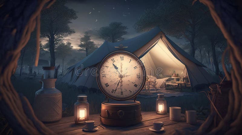 Camp Tent. Surreal Mystical Fantasy Artwork Stock Illustration ...