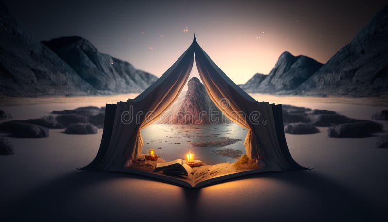 Camp Tent. Surreal Mystical Fantasy Artwork Stock Illustration ...