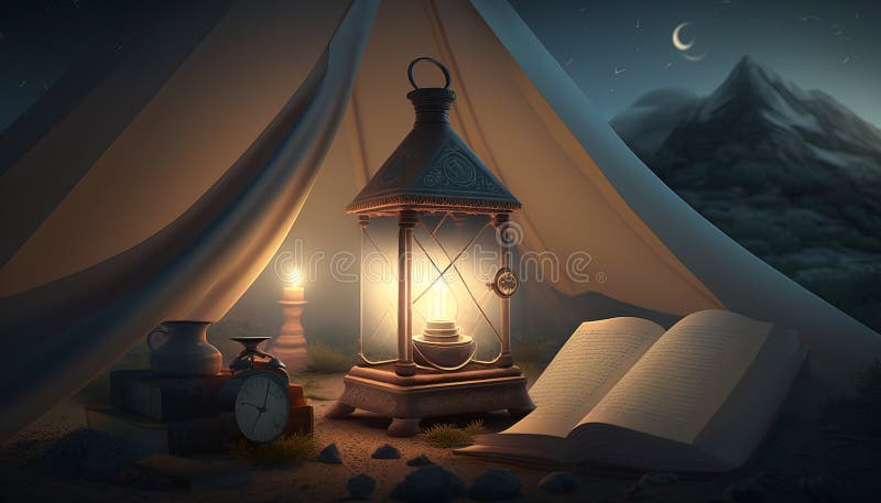 Camp Tent. Surreal Mystical Fantasy Artwork Stock Illustration ...
