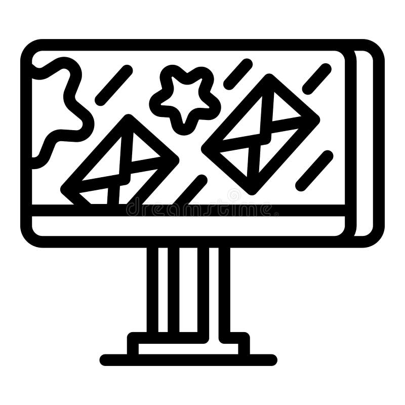 Campaign Billboard Icon, Outline Style Stock Vector - Illustration of ...