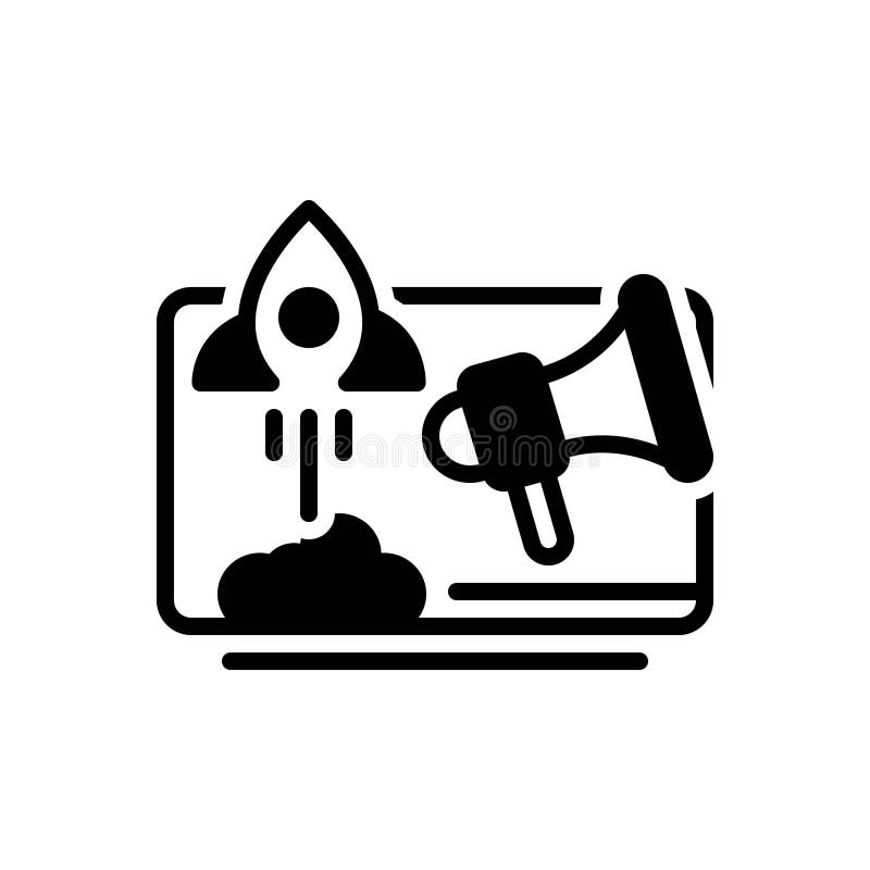 Black Solid Icon for Campaign, Endorsement and Promo Stock Illustration ...
