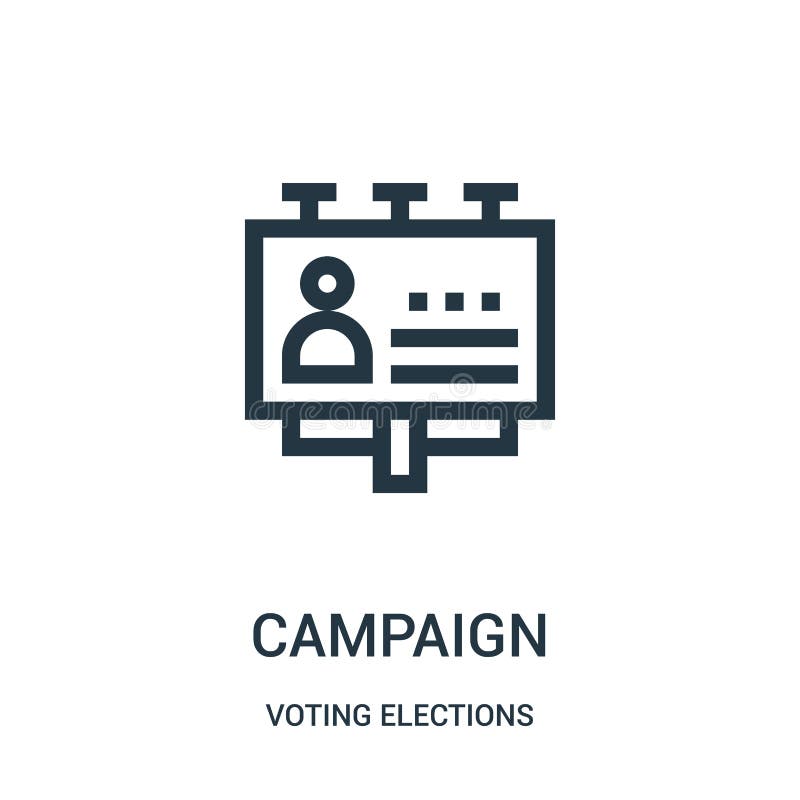 Campaign Icon Vector from Voting Elections Collection. Thin Line ...