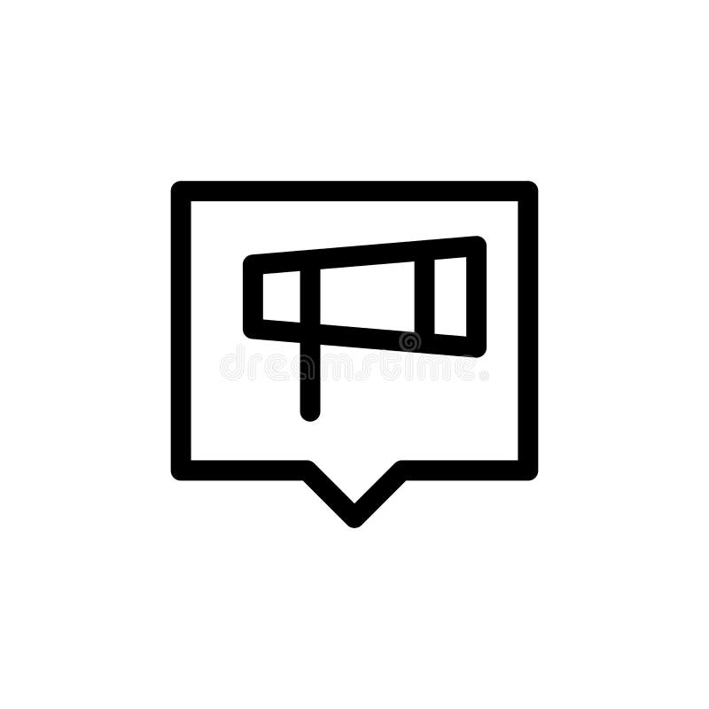 Campaign Line Icon. Advertisement Device Symbol. Communication Sign ...