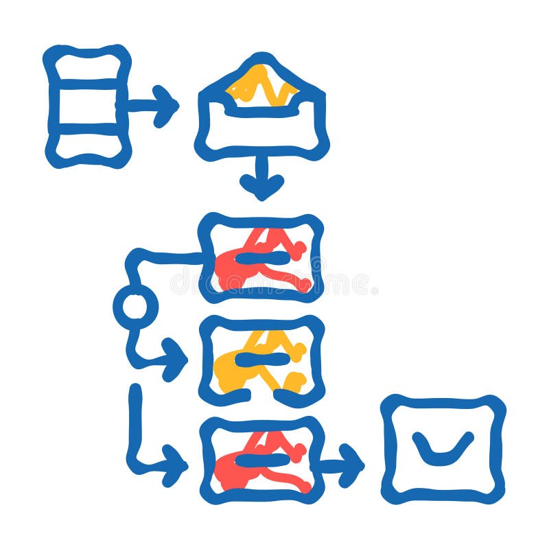 Campaign Production Deployment Icon Doodle Illustration Stock ...