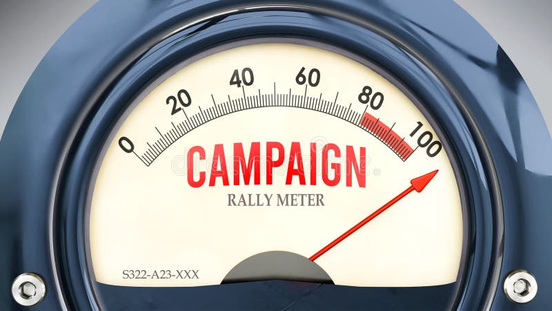 Campaign and Rally Meter that is Hitting a Full Scale, Showing a Very ...