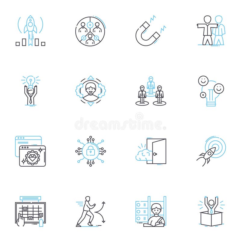 Campaign Release Linear Icons Set. Launch, Arrival, Introduction ...