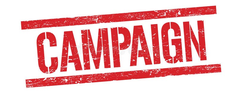 CAMPAIGN Text on Red Vintage Lines Stamp Stock Illustration ...