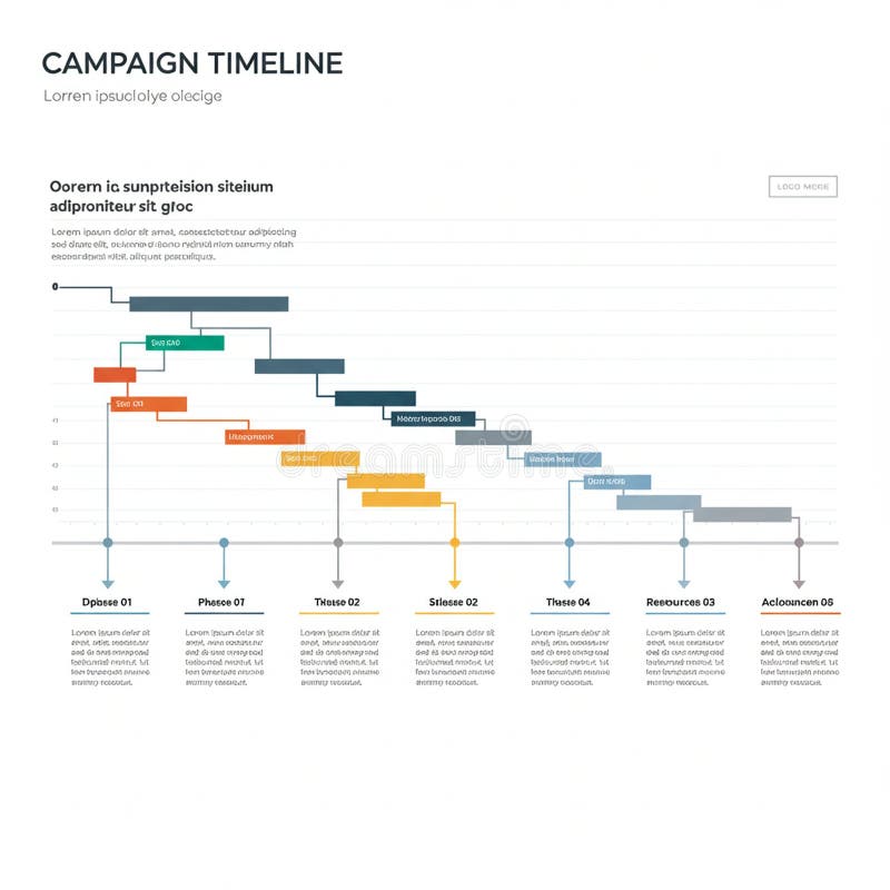 Campaign Timeline Features a Gantt Chart with Horizontal Colored Bars ...