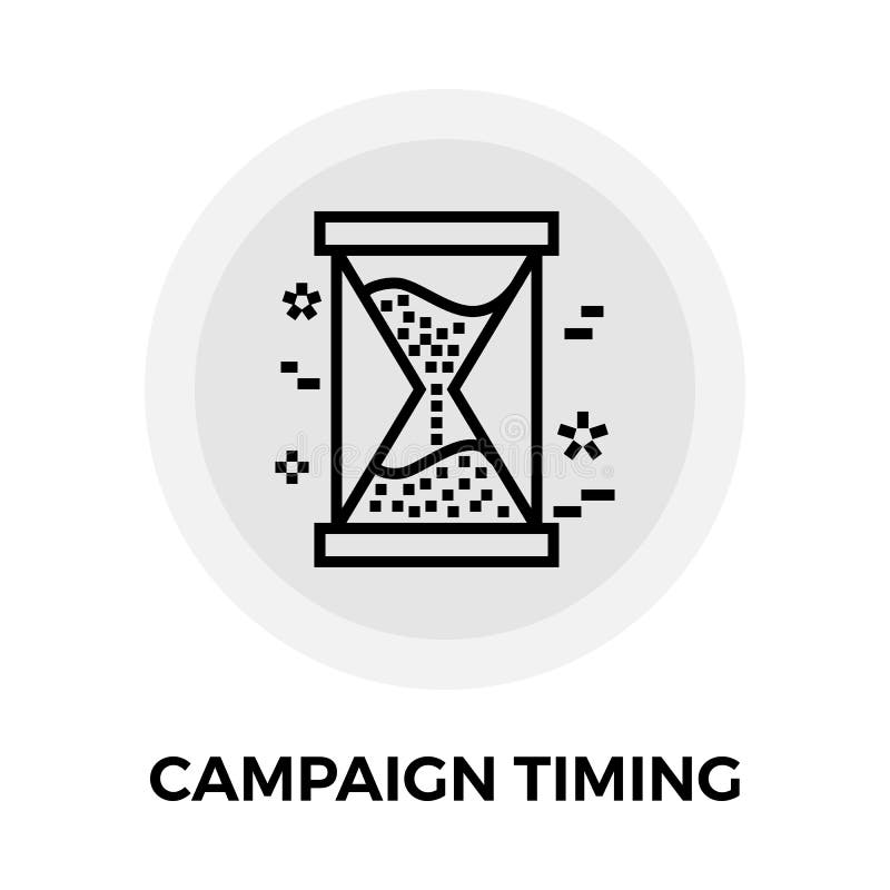 Campaign Timing Icon stock vector. Illustration of face - 90674972