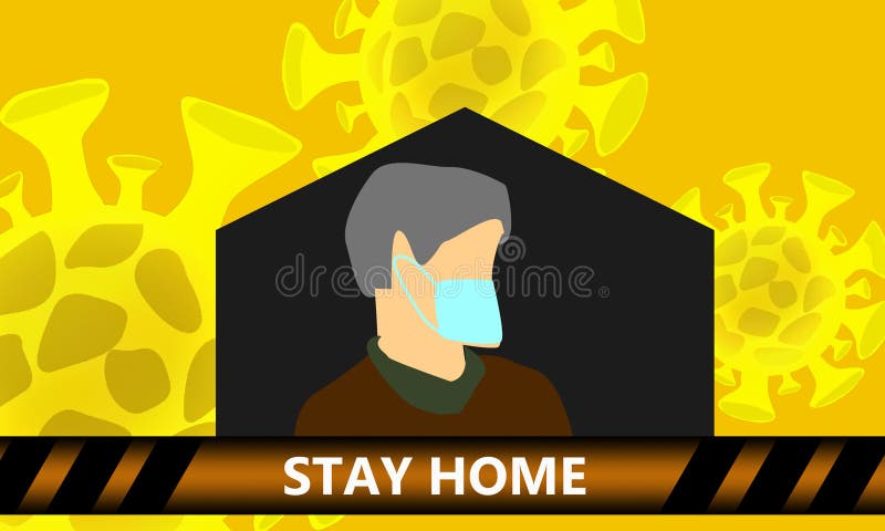 Campaign To Stay at Home, Avoid Corona Virus Stock Illustration ...