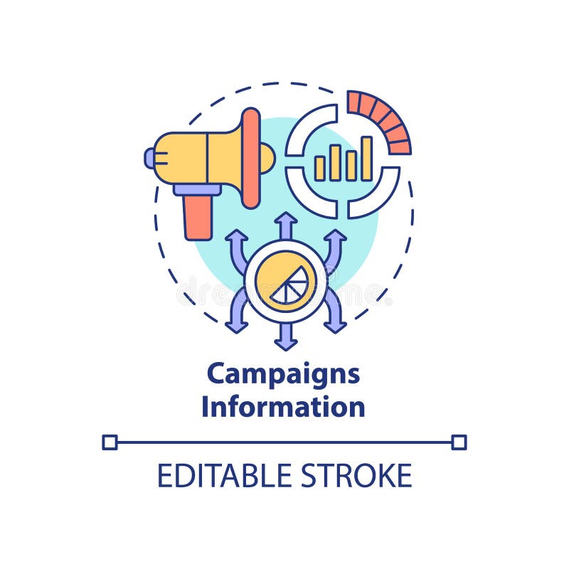 Campaigns Information Concept Icon Stock Vector - Illustration of ...