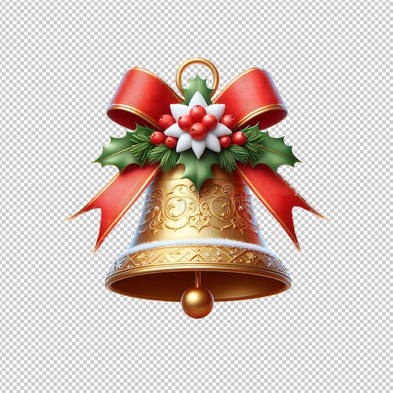 Campana De Navidad Aislada En Fondo Transparente Foto de archivo ...