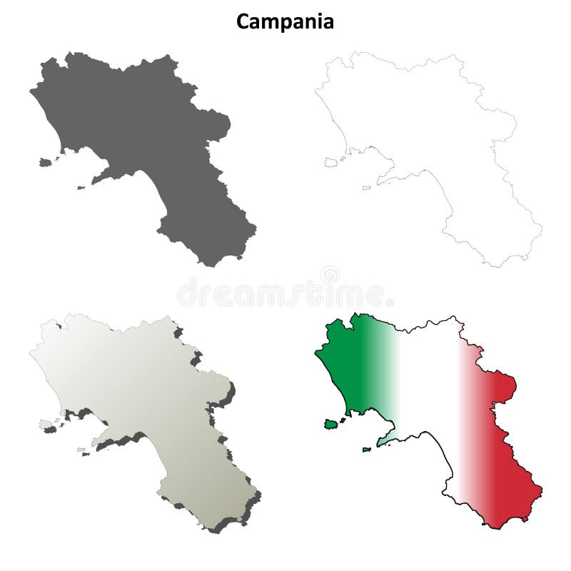 Campania Map. State and District Map of Campania Stock Vector ...