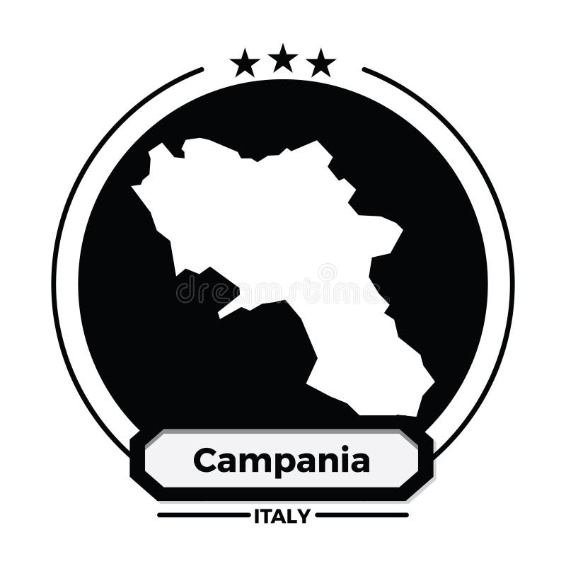 Campania Map Label. Vector Illustration Decorative Design Stock Vector ...