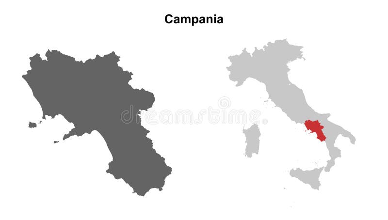 Campania outline map stock vector. Illustration of campania - 378993118